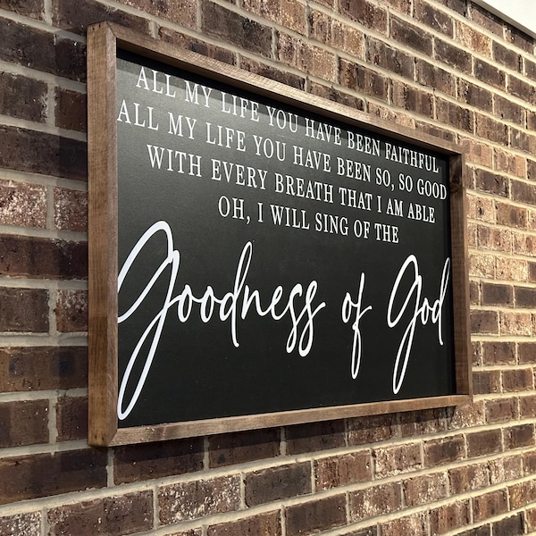 Christian Wall Decor Goodness of God Song Sign Song Lyrics Wall Art ...