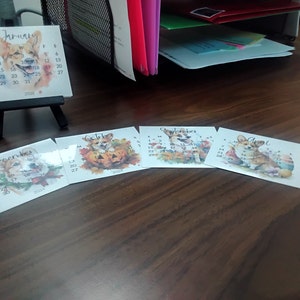 2025 Small Desk Funny Cat Calendar Optional Lamination and Wood Display ...