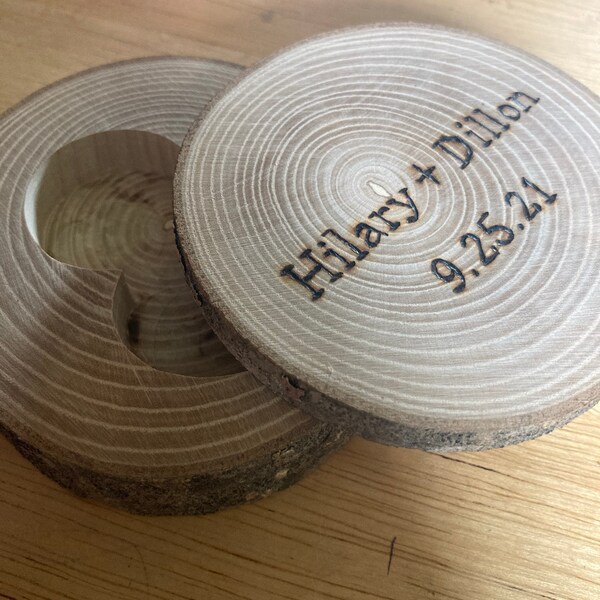 Personalized Wooden Ring Box | Rustic Ring Holder | Rustic Wedding ...