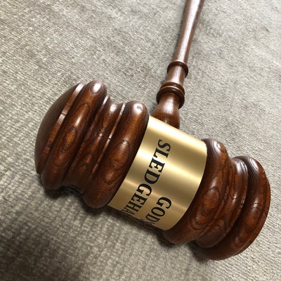 Giant GAVEL, Three Feet Long, Solid Oak, Custom Engraved Gavel Band ...
