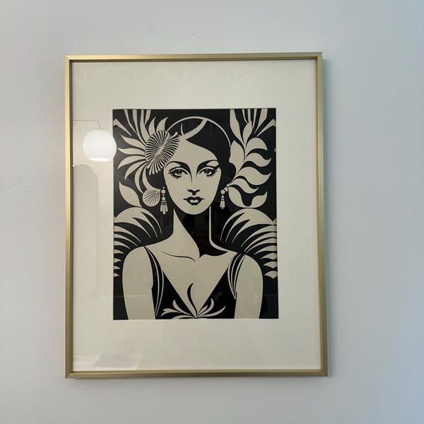 Green Reindeer Linocut Christmas Poster, Retro Woodland Holiday Art ...