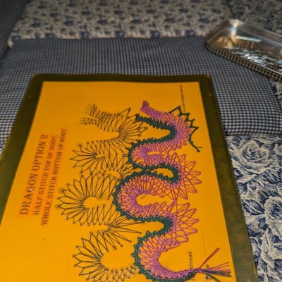Bobbin Lace DRAGON Pattern, Pdf Lace Patterns to Print at Home, Diy ...