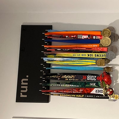 Swimming Medal Holder, Grey or Black With Chrome or Carbon Silver swim ...