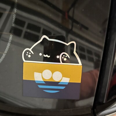 Peeking Bongo Cat Car Planner Laptop Cup Vinyl Decal Sticker - Etsy