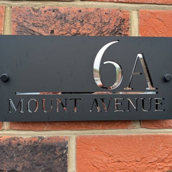 MODERN HOUSE SIGN | House Number Plate | Address Sign | 230 X 155mm ...