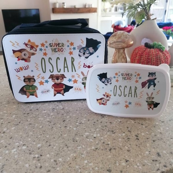 Children's Personalised Rainbow Snack Lunch Box Kid's Rainbow Themed ...