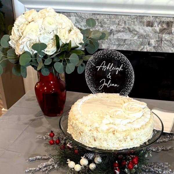 Personalized Cake Topper, Custom Cake Topper, Engraved Clear Acrylic ...