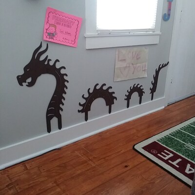 Rusty Metal Dragon Garden Sculpture / Sea Serpent Garden Sculpture ...