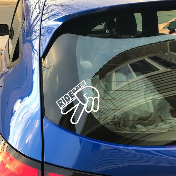 Ride Safe Biker Wave 2 Fingers Down Motorcycle Wave Sticker - Vinyl ...