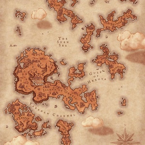 Custom Parchment Fantasy Book Map | Large | Roleplaying Map | DND ...