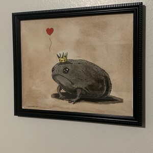 A Sad Royal Black Rainforest Frog King an Original Hand Painted Queen ...