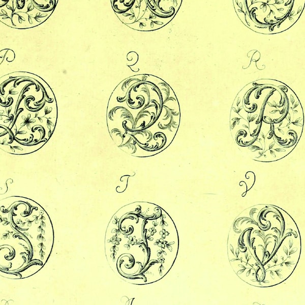 1000 Victorian Vintage Monogram Fonts Hand Embroidery Designs Part 1 - Etsy