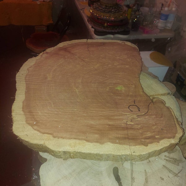 1 3 8by 22 Spalted Sycamore Tree Slice Hole Mirror Project Wood Primitive Tree Slice Wood Cookie