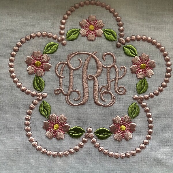 Machine Embroidery Monogram Frame / 1806 "sweetheart Petals" / Carol ...