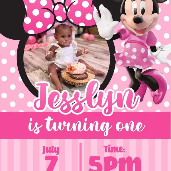 Minnie Mouse Invitation, Minnie Mouse Digital Invitation, Minnie Mouse ...