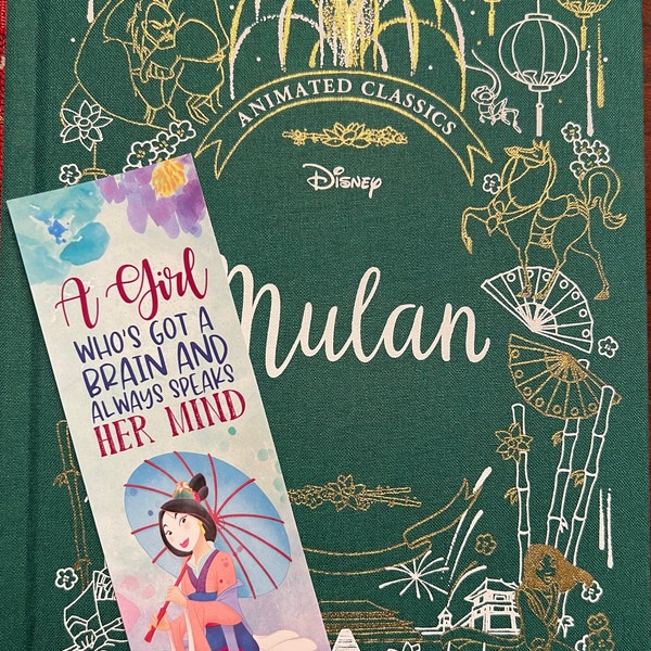 A Girl Who’s Got A Brain and Always Speaks Her Mind | Mulan Bookmark - Etsy