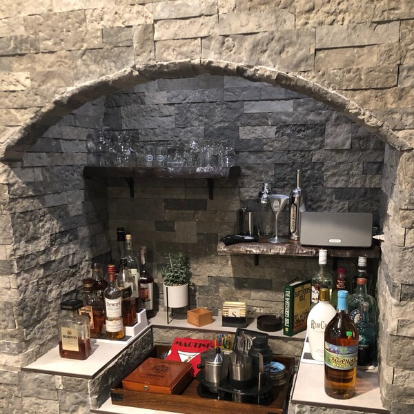 Reclaimed White Oak Sculpted Waterfall Shelf - Etsy