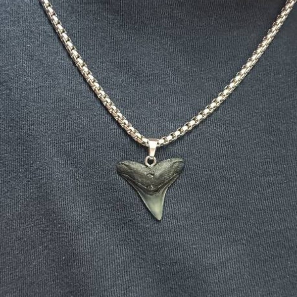 Women Lava Rock Gemstone Fossil Shark Tooth Necklace - Etsy
