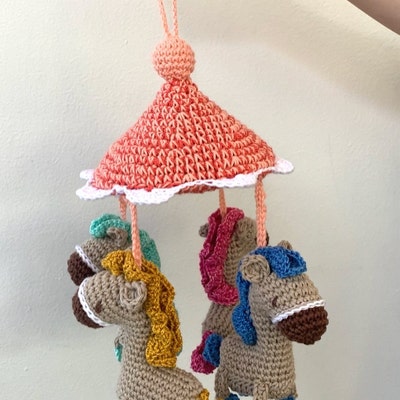 Merry Go Round Baby Mobile Crochet Pattern by Aquariwool Crochet ...