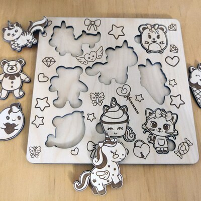 PUZZLE Laser Cut File Svg Dxf Kids Laser Svg Design & DIY Craft Kits ...