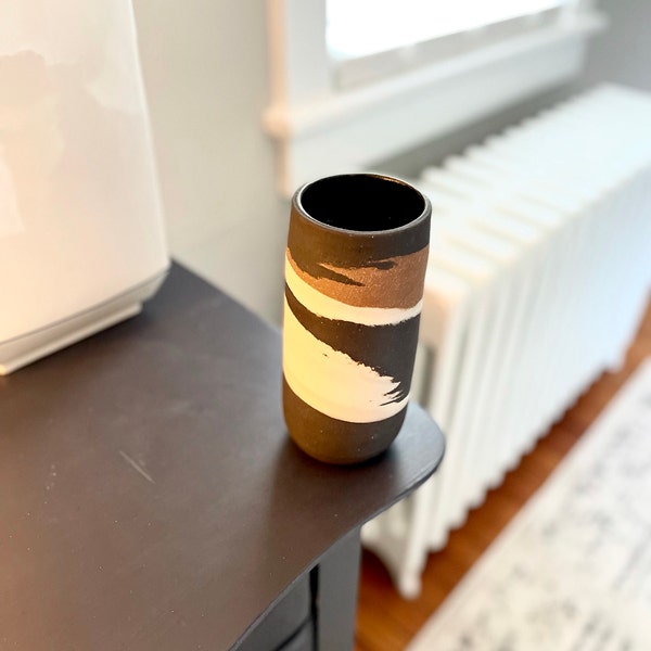 Pink and Gray Handmade Porcelain Tumbler Ceramic Wheel Thrown Pottery ...