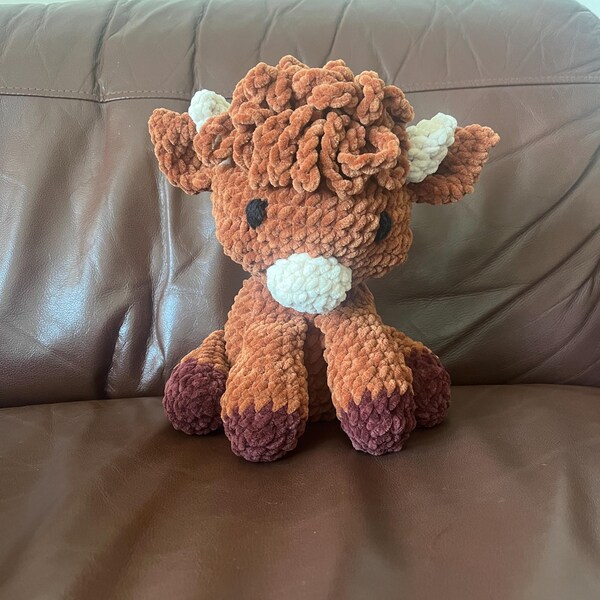 Amigurumi Highland Cow Pattern, Plush Pattern, Stuffed Highland Cow Toy ...