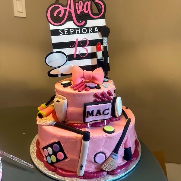 Makeup Bag Cake Topper / Sephora Inspired Bag Cake Topper / Makeup ...