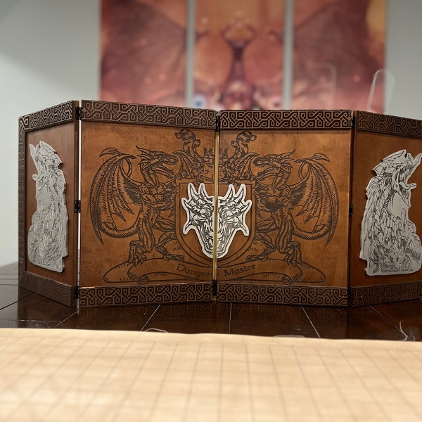 Dnd Dm Screen Custom Engraved Dungeon Master Foldable GM Device Perfect ...