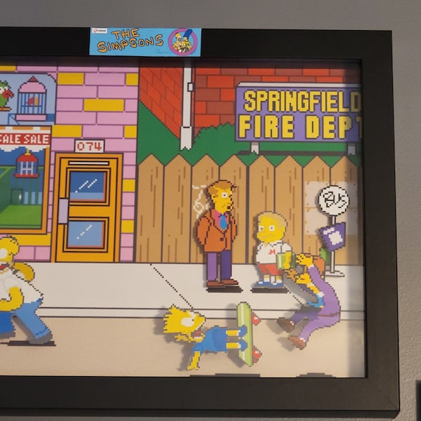 The Simpsons Shadow Box-arcade-simpsons - Etsy