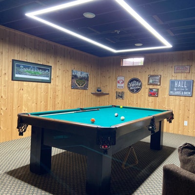 Modern LED Pool Table Light 7' 8' 9' Perimeter Billiard Lighting Table ...