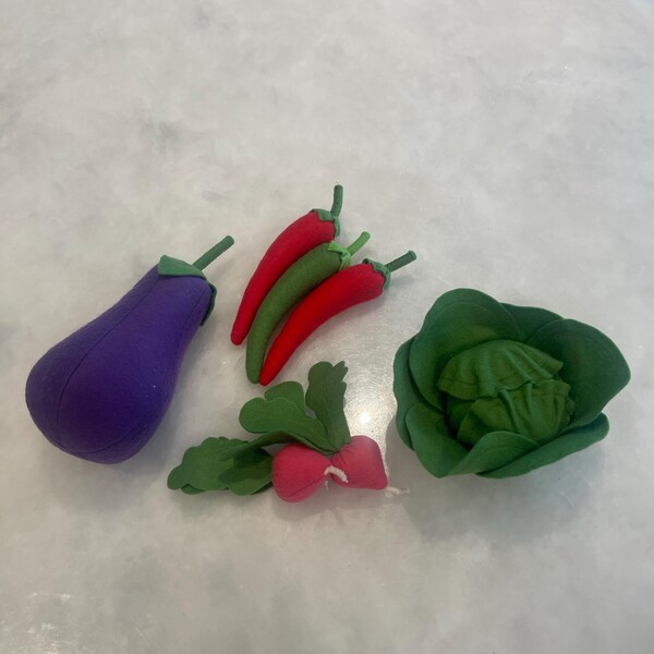 Vegetable Radish Salad Play Food (felt Food, Pretend Play Kids Kitchen ...