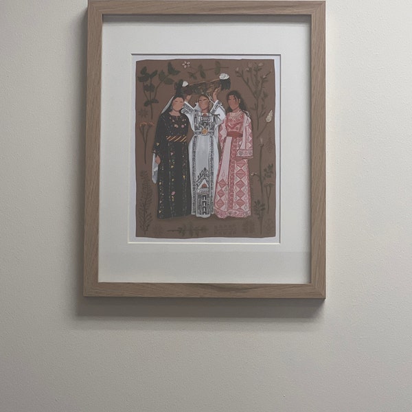 Thobes of Palestine - Art Print | Traditional Tatreez Thobes ...