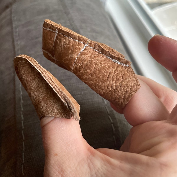 Leather Thimble, Handmade Prairie Sand Soft Flexible Leather Thimble ...