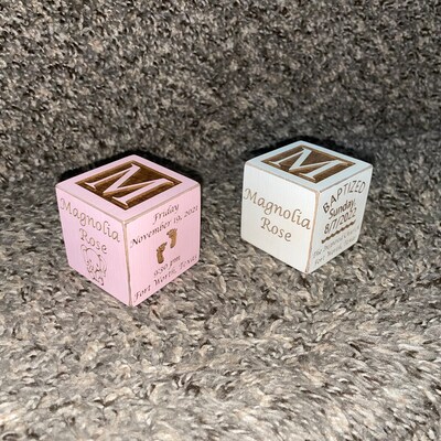 Personalized Baby Block New Baby Gift Birth Block Personalized Baby ...