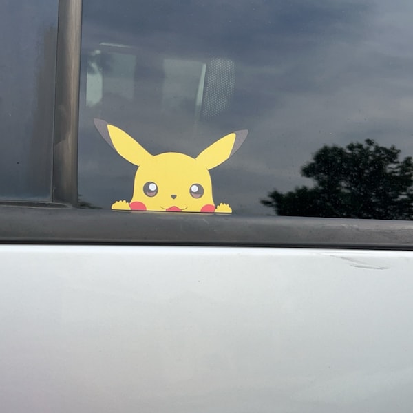 Pikachu Peeking / Peekabo Peekers Bumper Window Vinyl Decal Anime ...