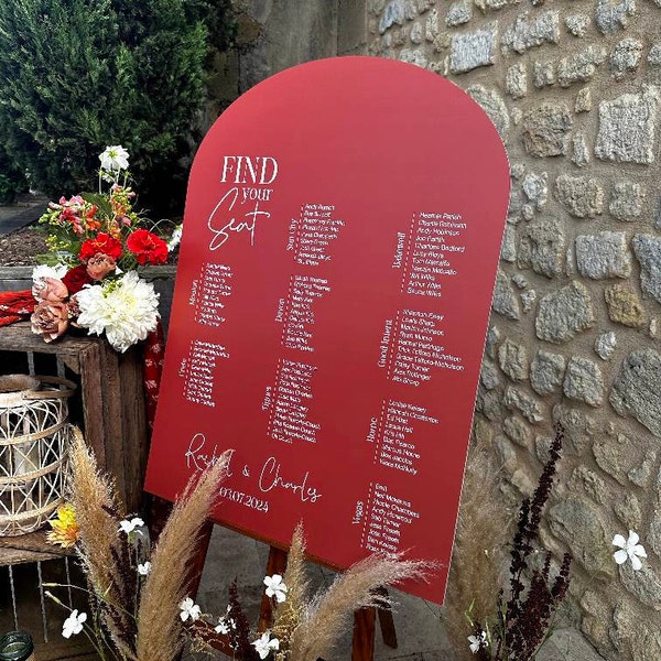FOREST Wedding Table Plan Panel | PVC Guest List Sign | Floral ...
