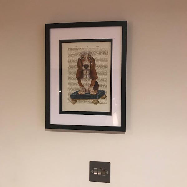 Dog Mom - Basset Hound and Tiara - Basset Decor Basset Print Pet Lover ...