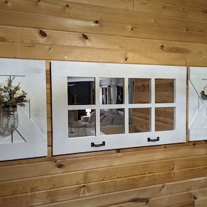 8 Pane Farmhouse Wall Decor Window Mirror Rustic Window Mirror Rustic ...