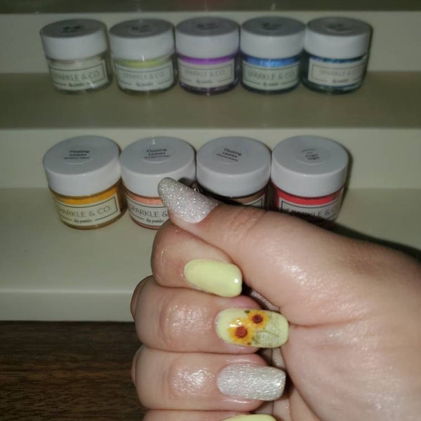 Dp.146 Flower Market Nail Dip Powder, Glitter Purple Blue, Dip Powder ...