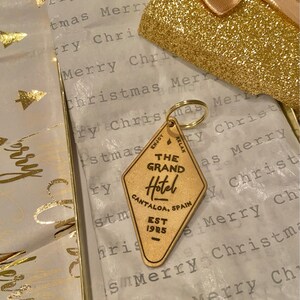 Personalized Vintage Hotel Keychain // Gold Key Ring // Personalised ...