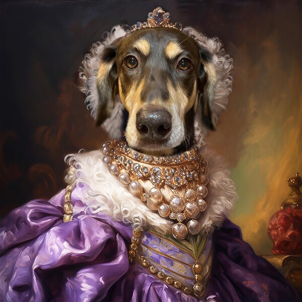 Custom Royal Pet Portrait, Renaissance Dog Painting, Pet Lovers Gift ...