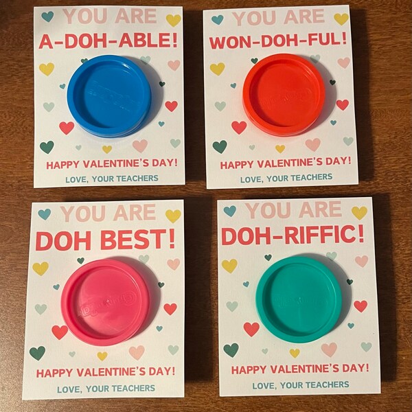 CUSTOM Valentine's Day Play Doh Cards | Digital Valentine Playdoh Card ...