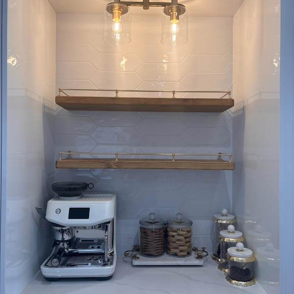 Victorian Brushed Satin Brass Gallery Rail | Kitchen Fiddle Tipping ...