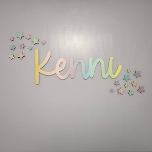Cute Wooden Sign With Custom Name Personalized Letters With Star, Baby ...