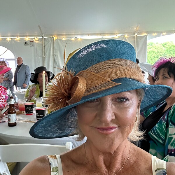 M22021 Royal Blue Kentucky Derby Hat, Wedding Hat, Easter Hat, Royal ...
