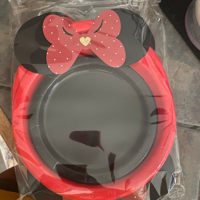 Minnie Mouse Hot Pink Plates, Fuchsia Bow and Black Ears, Cups, Straws ...