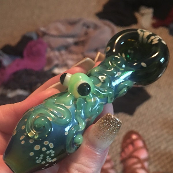 Slyme Octopus Pipe Hand Blown Glass Critter Pipe - Etsy