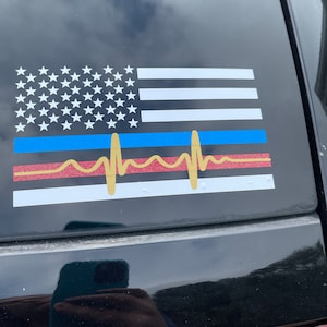 American Flag Heartbeat, Ems, Fire, Police, Sheriff, Dispatcher First ...