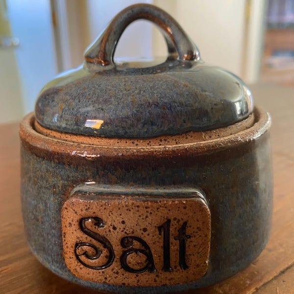 Salt Jar, Ceramic Lidded Spice Container, Season to Taste, Gift for ...
