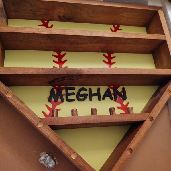 Softball Ring and Ribbon/medal Display (SB2) - Etsy